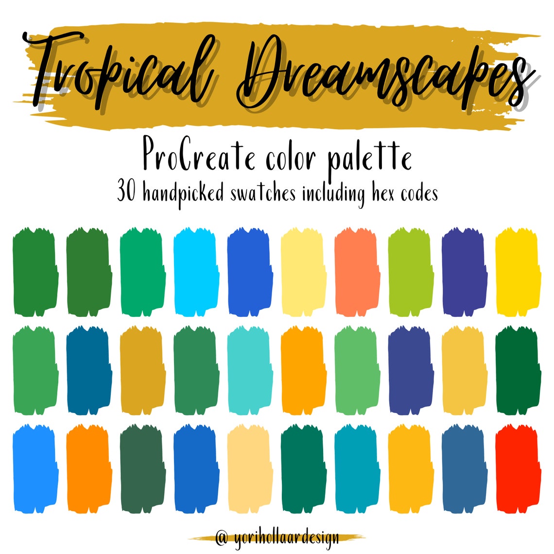 Procreate Color Palette Tropical Dreamscapes Etsy