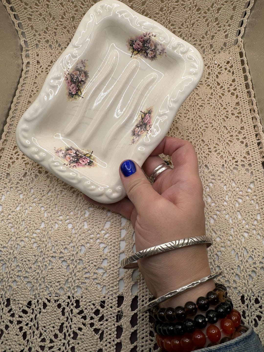VTG Athena Porcelain Floral Soap Dish - Etsy