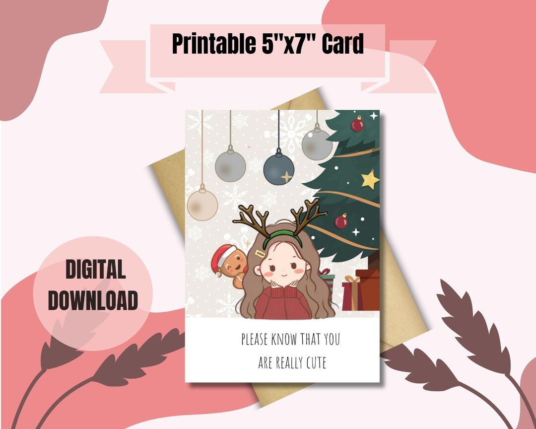 Cute Girl Card, Printable Greeting Card, Funny Printable Card, Instant ...