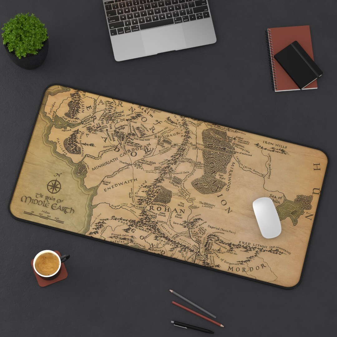 Desk Mat&mouse Pad:lotrmiddle Earth Map - Etsy