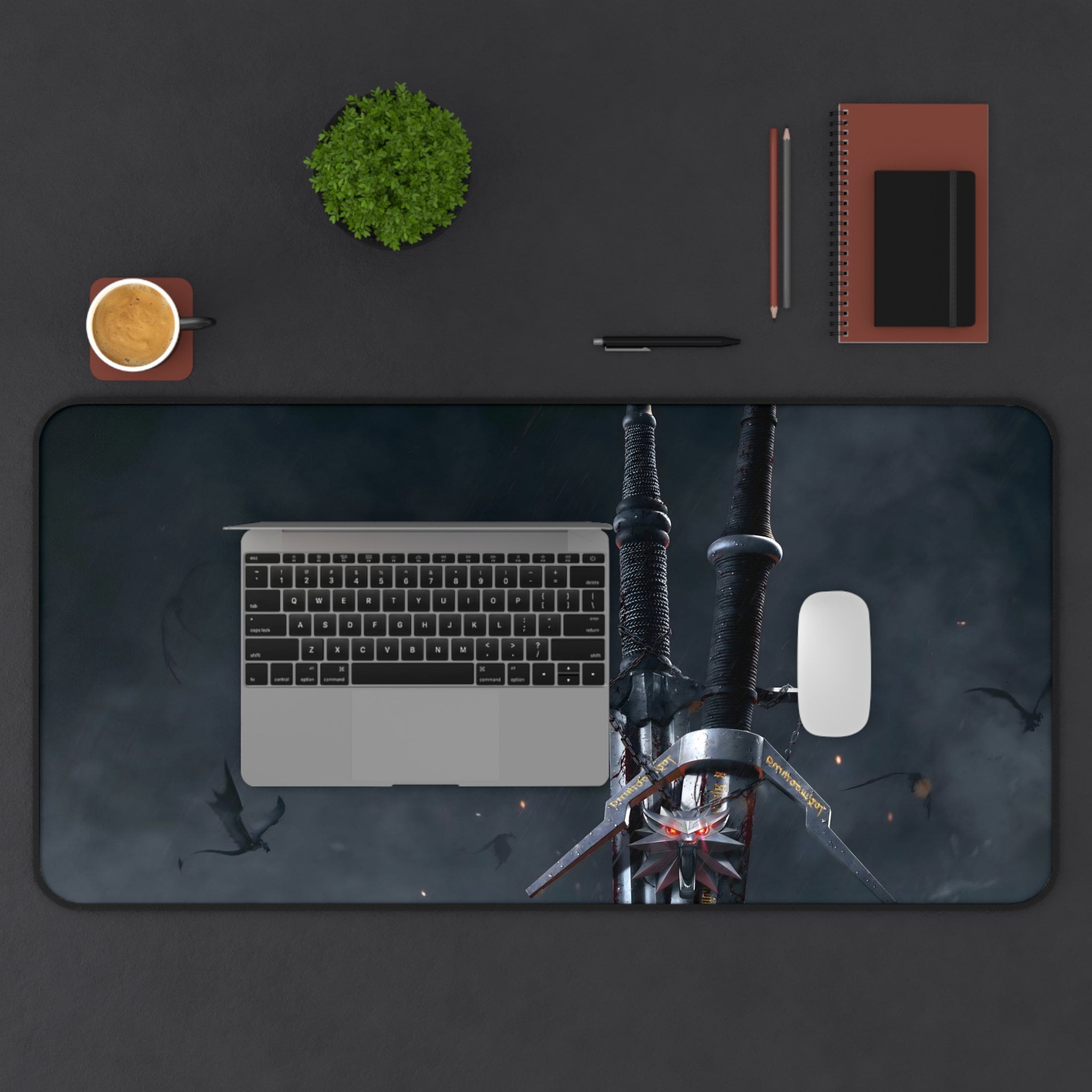 Desk Mat&mouse Pad:the Witcher,twin Blades - Etsy
