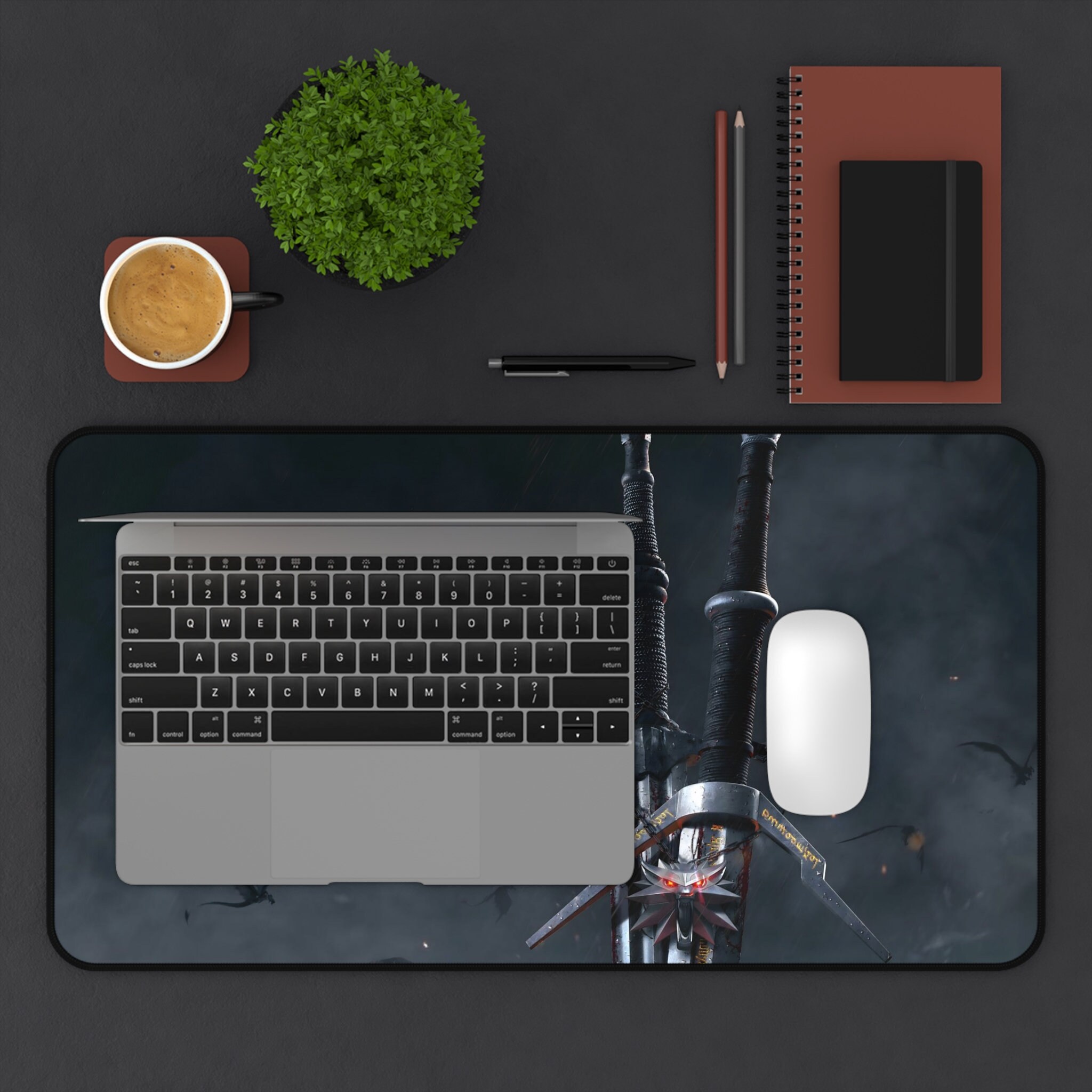 Desk Mat&mouse Pad:the Witcher,twin Blades - Etsy