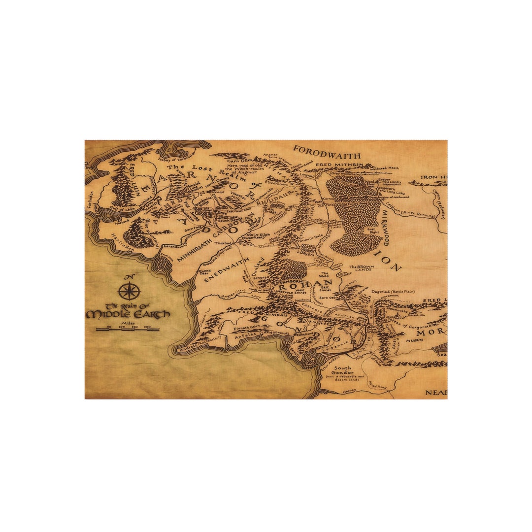 Non Slip Rug:lotr,middle Earth Map - Etsy