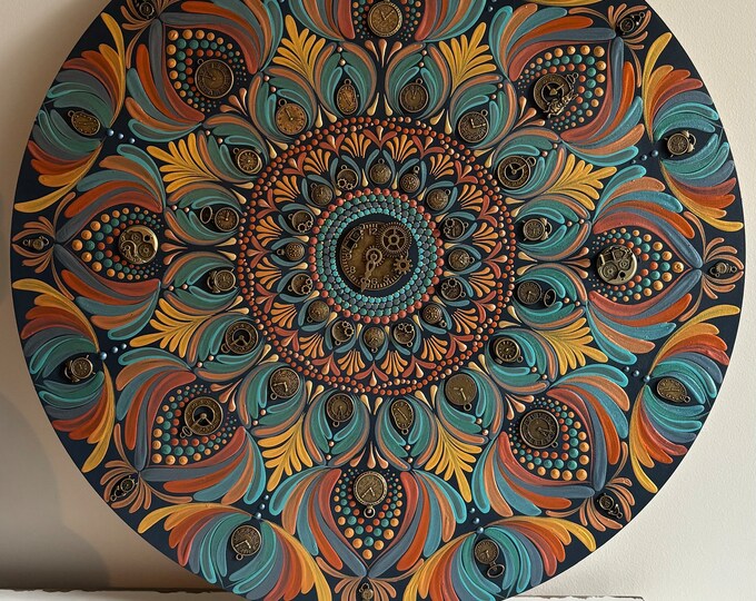 18” Mandala Painting - LUCID DREAM Steampunk Mandala - Etsy