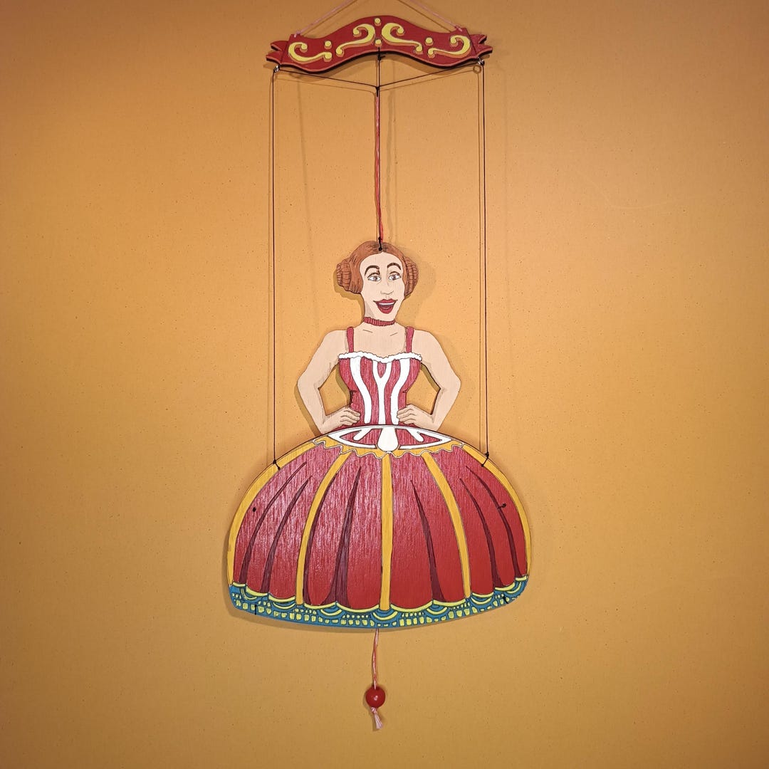 Flat Wooden Jumping Jack Puppets , Hand-painted, Inspired by 19th ...