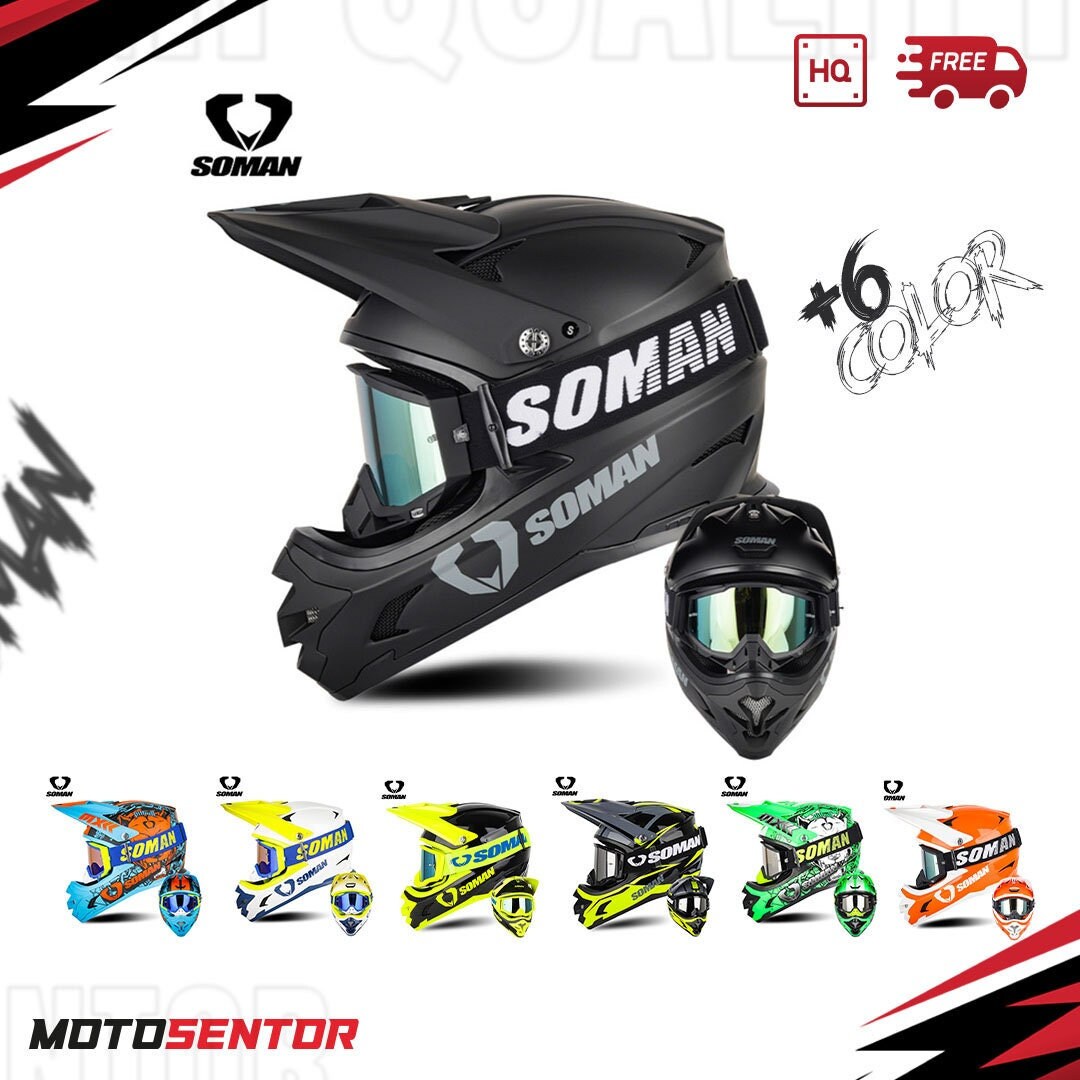 Soman DOT/ECE Approved Adult Full Face Helmet for Dirt Bike MX - Etsy