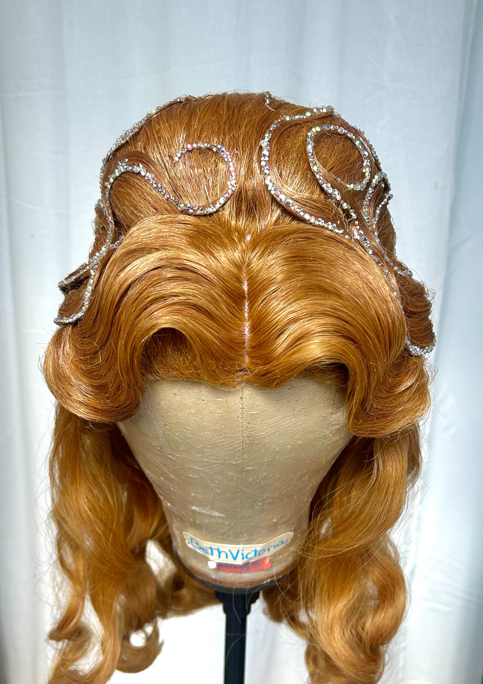 MADE TO ORDER: Rhinestone 1960s Inspired Beehive Drag Wig, Costume Wig ...