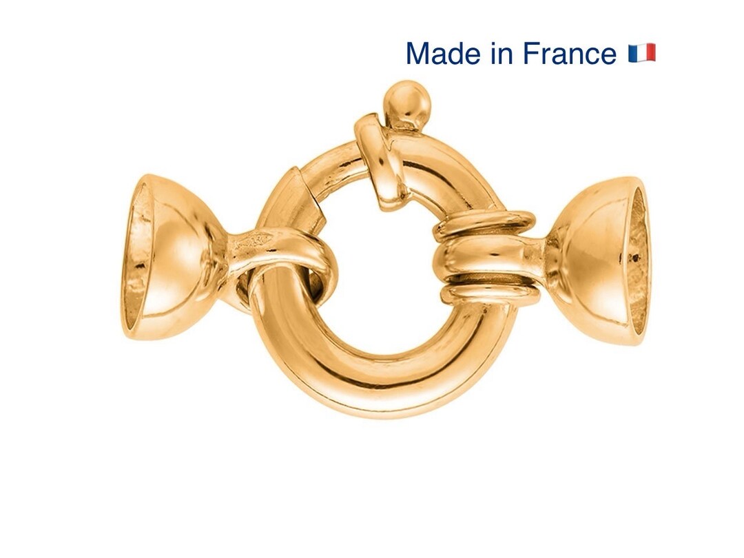 18 Karat Solid Gold Clasp With Smooth Bell Ends, 18k Real Gold 750 Gold ...