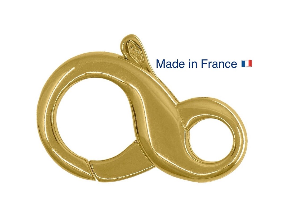 18K Solid Gold Infinity Lobster Clasp, Length 9.80/15.70mm, Gold ...