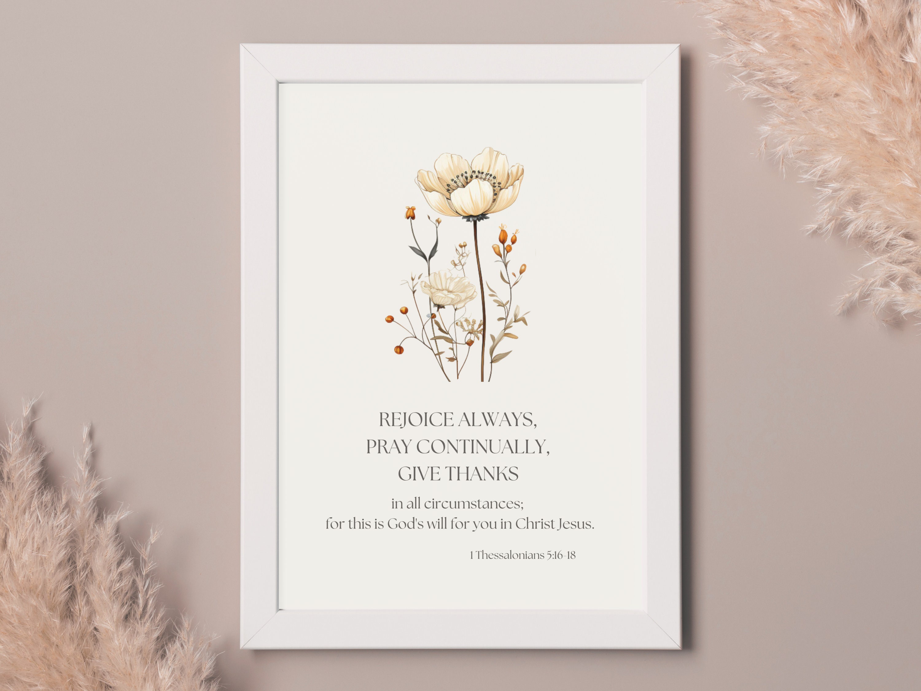 Christian Floral Set of 3, Bible Verse Wall Art, Botanical Scripture ...