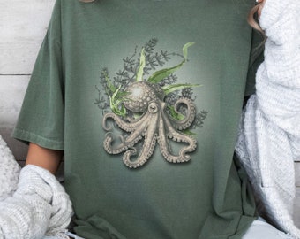 Octopus Shirt, Cute Octopus Tee Shirt, Octopus Icon Tee Top, Squid T ...