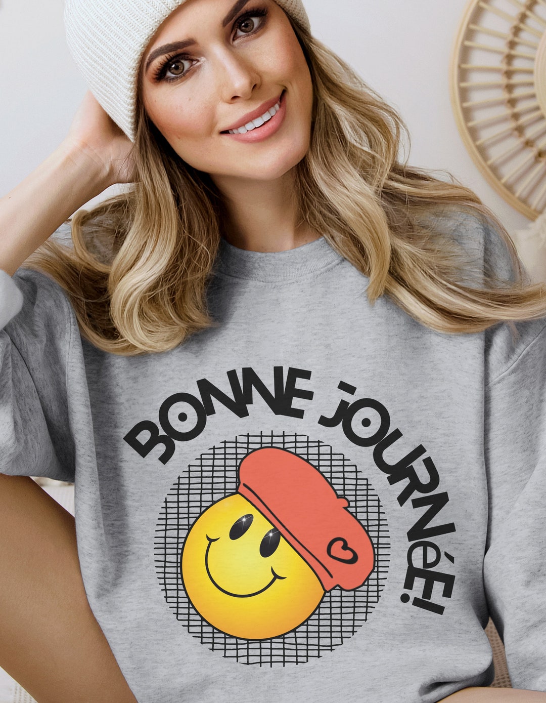 Bonne Journée, Have a Nice Day, in French, French Smiley Face, Wearing ...