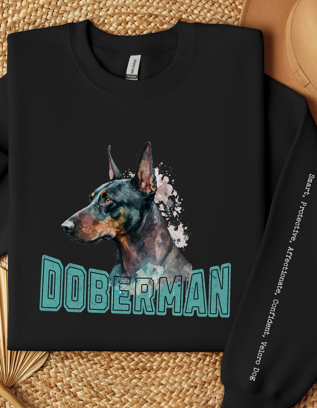 Doberman With Varsity Letters and Doberman Traits Arm Sleeve, Doberman ...
