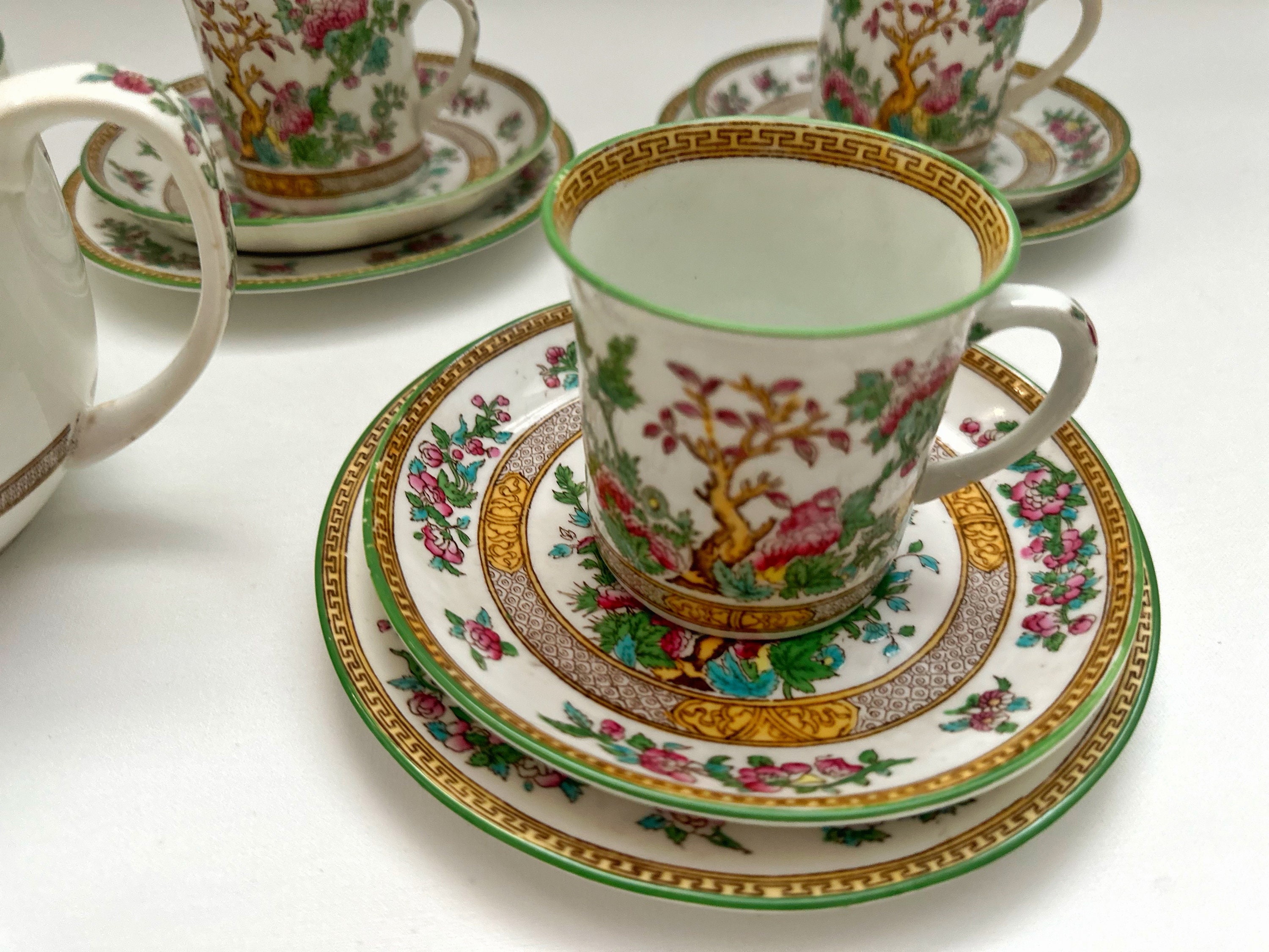 Antique Indian Tree Tea Espresso Set From Coalport With Teapot - Etsy