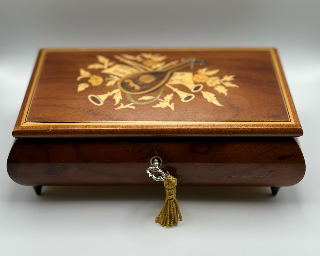 Vintage Handcrafted Sorrento Italian Music Box Jewelry Box Plays come ...