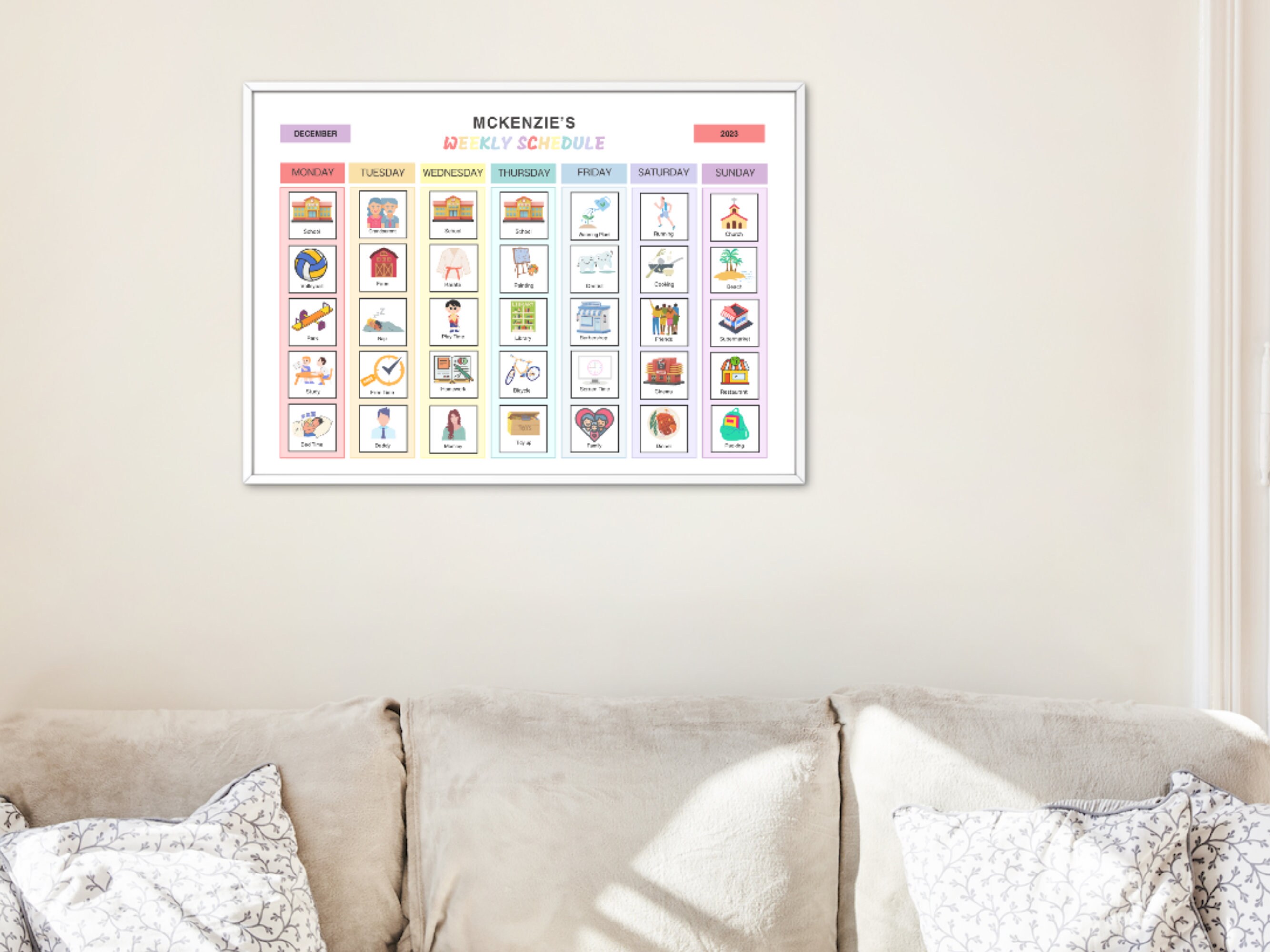 Kids Weekly Schedule | Visual Timetable Editable Pdfs | Autism Weekly ...