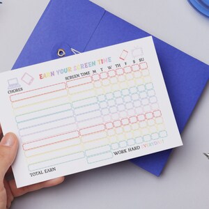 Screen Time Chart | Earn Your Screen Time Pdfs | Screen Time Tracker ...