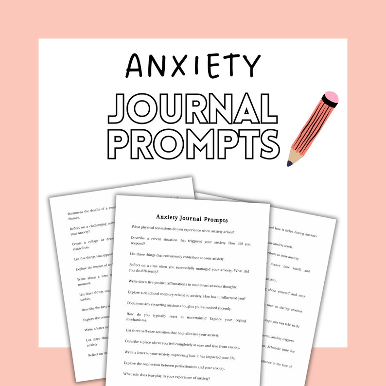 Anxiety Therapy Journal Prompts Digital for Women Journal Pages Writing ...
