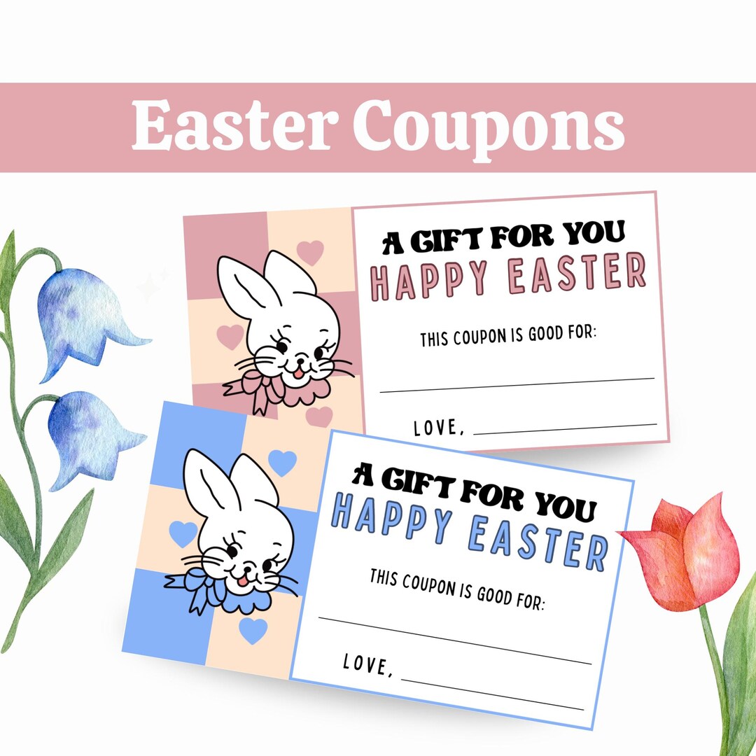 Printable Easter Coupons Book Coupon Template Digital Download Coupon ...