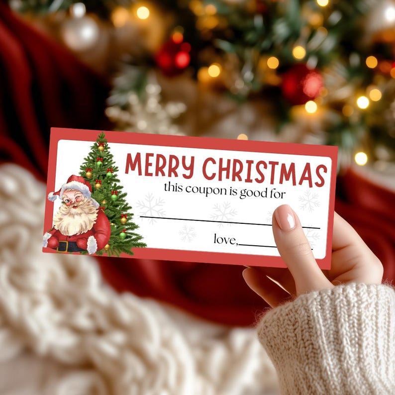 Printable Christmas Coupons Book Coupon Template Digital Download ...