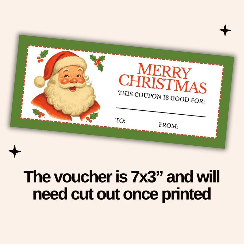 Printable Christmas Coupons Book, Gift for Him, Coupon Template Digital ...