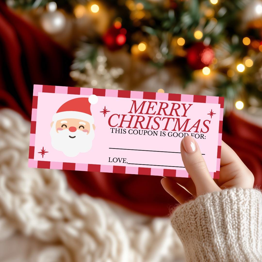 Printable Christmas Coupons Book Coupon Template Digital Download ...