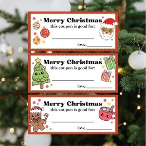 Printable Christmas Coupons Book Coupon Template Digital Download ...