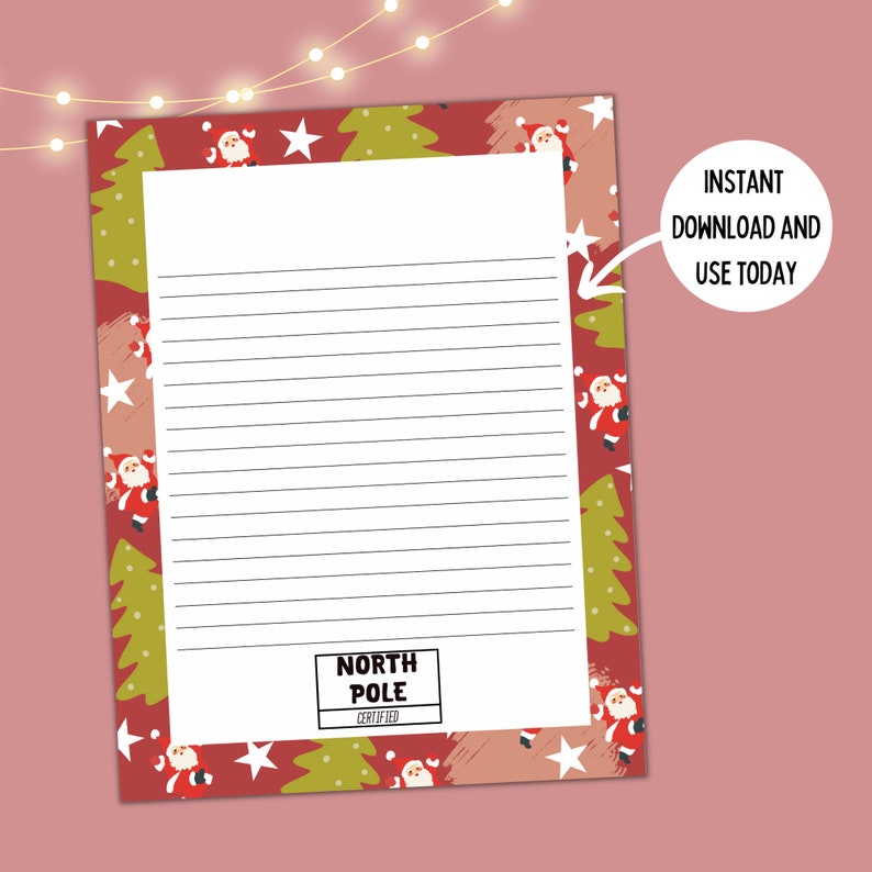 Printable Christmas Stationary Printable Letter From Santa Letter From ...