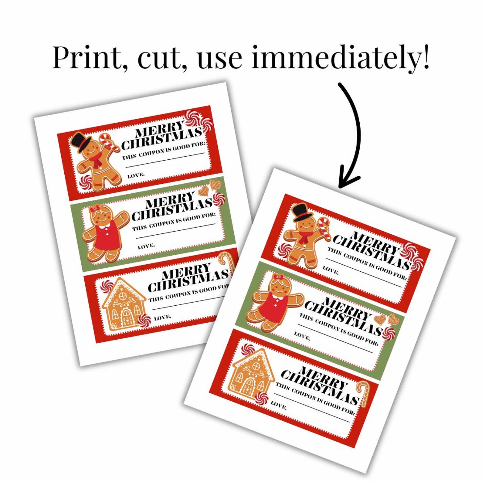 Printable Christmas Coupon Book for Grandkids Christmas Coupons for ...