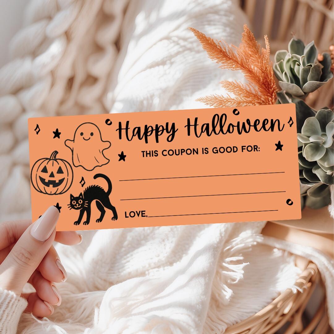Printable Halloween Coupons Book Coupon Template Digital Download ...