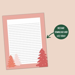 Printable Pink Christmas Stationary Printable Cute Christmas Stickers ...