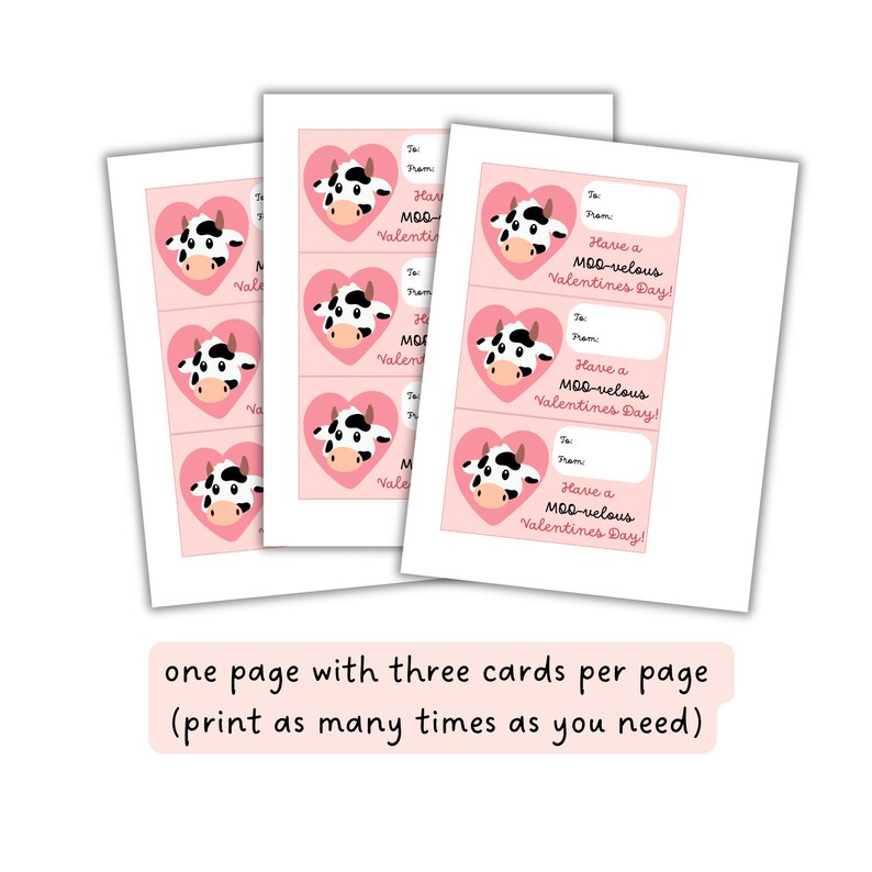 Cow Valentines Classroom Girls Valentines Box Cow Themed Valentines ...