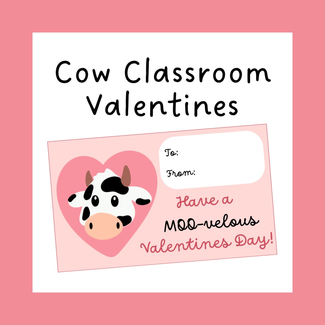 Cow Valentines Classroom Girls Valentines Box Cow Themed Valentines ...