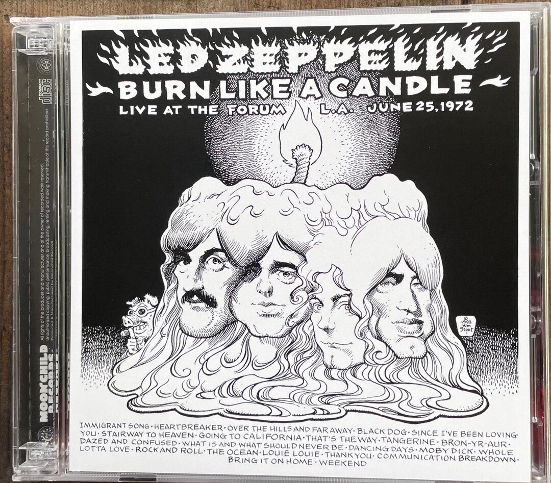 Led Zeppelin 3CD Burn Like A Candle LA Forum June 25, 1972 - Etsy