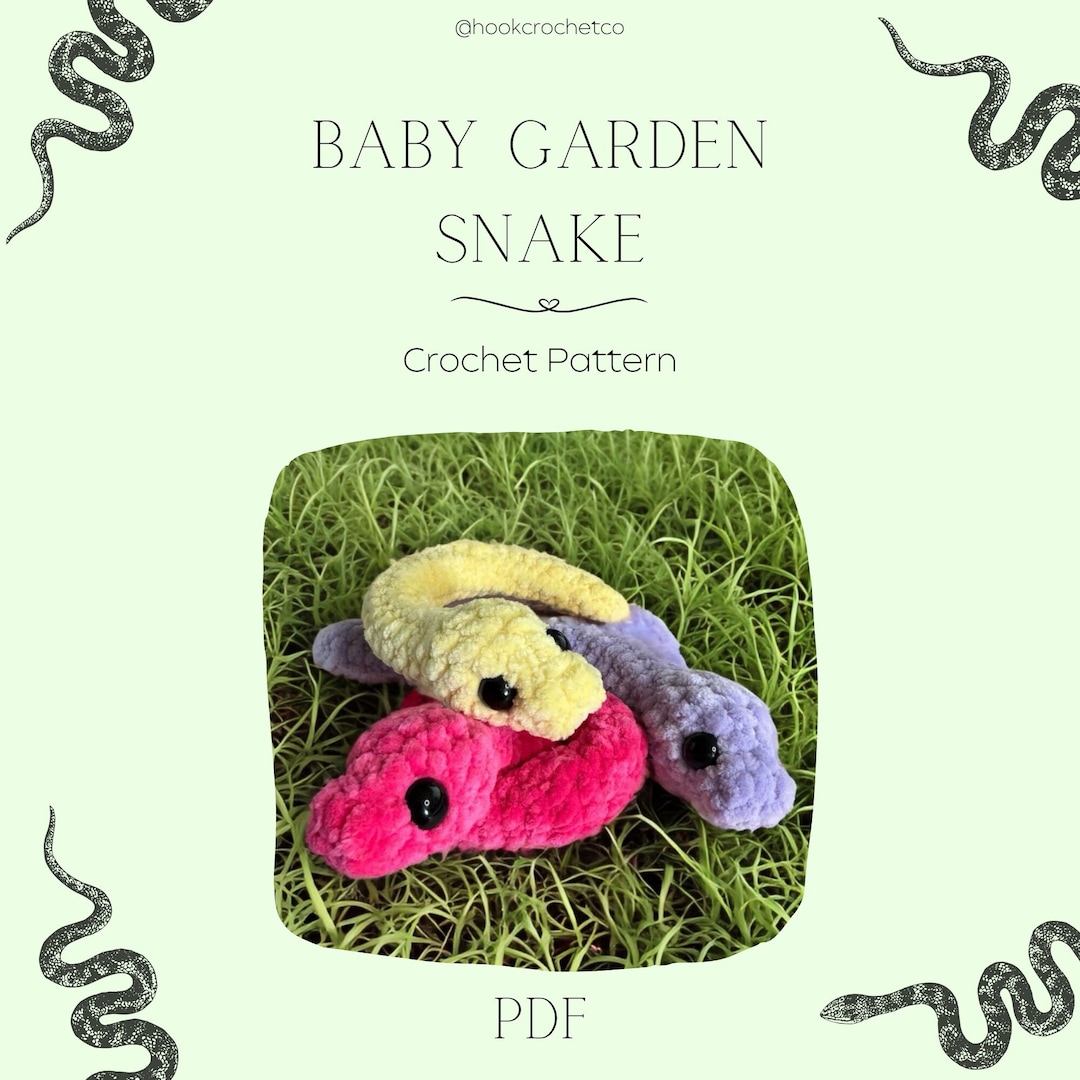 Baby Garden Snake Crochet Pattern PDF - Amigurumi Pattern, Animals ...