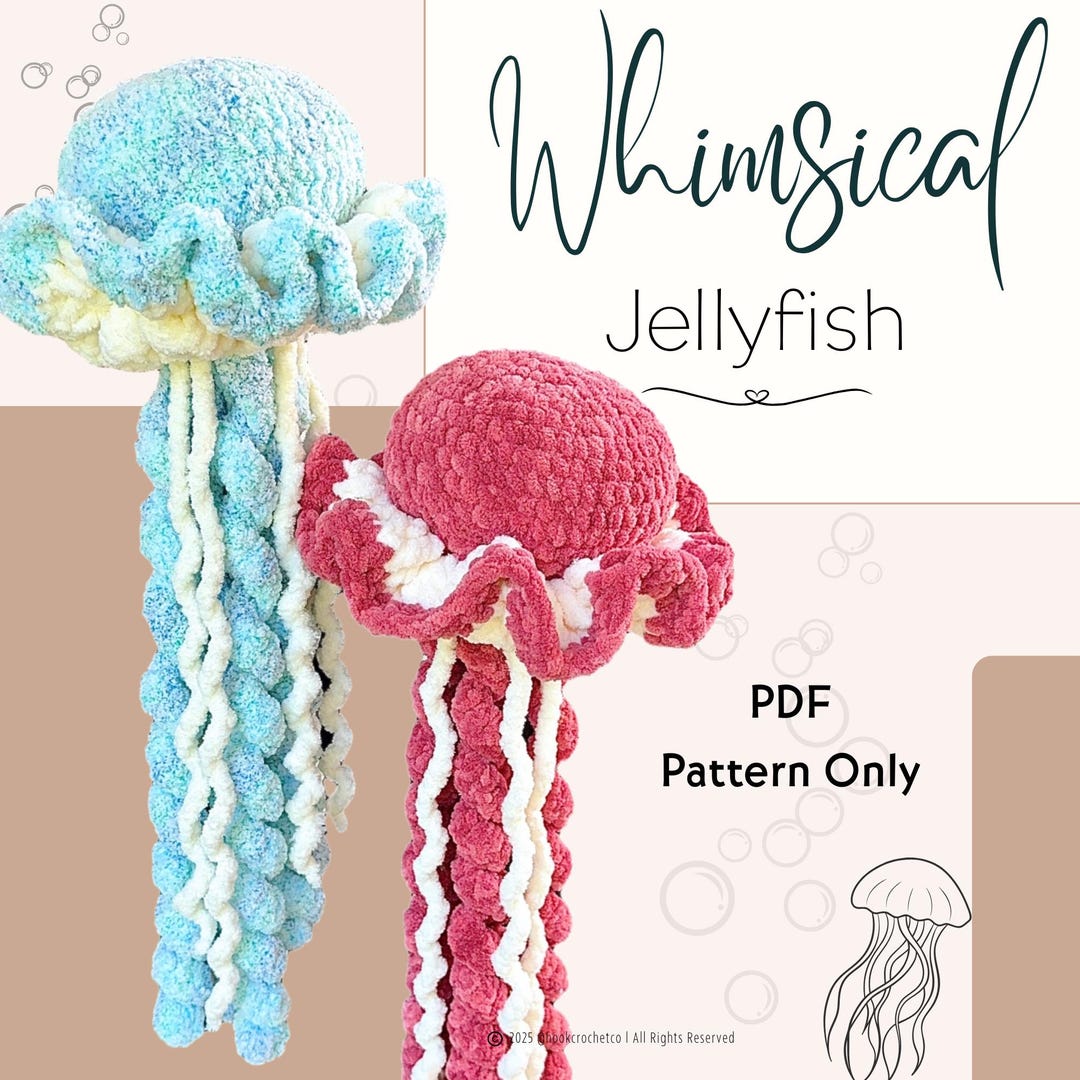 Whimsical Jellyfish Crochet Pattern PDF - Realistic, Sea Creatures ...