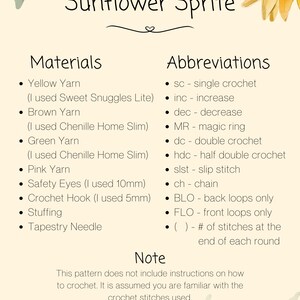 Sunflower Sprite Crochet Pattern PDF - Amigurumi, Decor, Toys, Plush ...