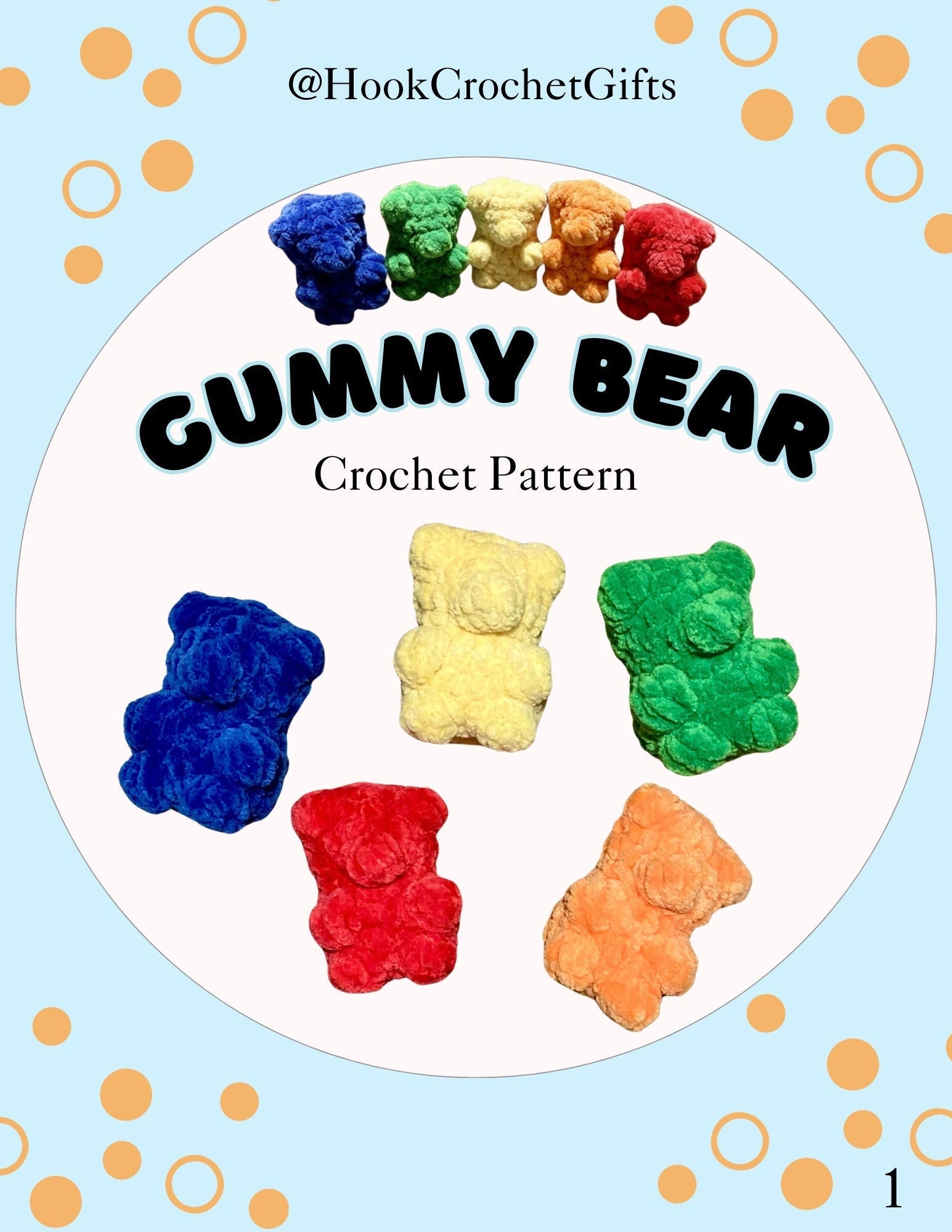 Gummy Bear Crochet Pattern PDF Amigurumi Pattern, Animals, Chunky Yarn ...