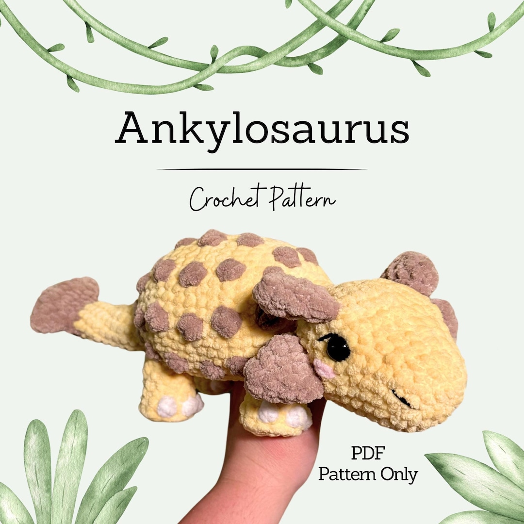 Ankylosaurus Dinosaur Crochet Pattern PDF - Amigurumi, Chunky Yarn ...