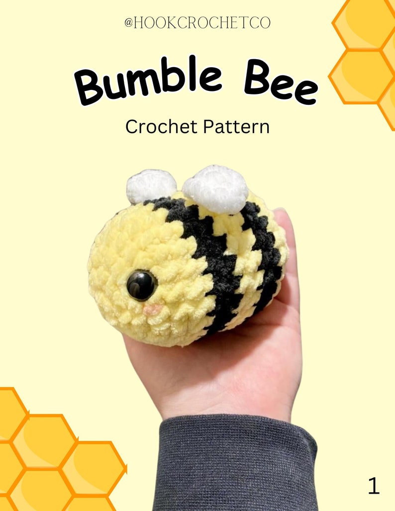 Bumble Bee Crochet Pattern PDF - Amigurumi Pattern, Animals, Chunky ...