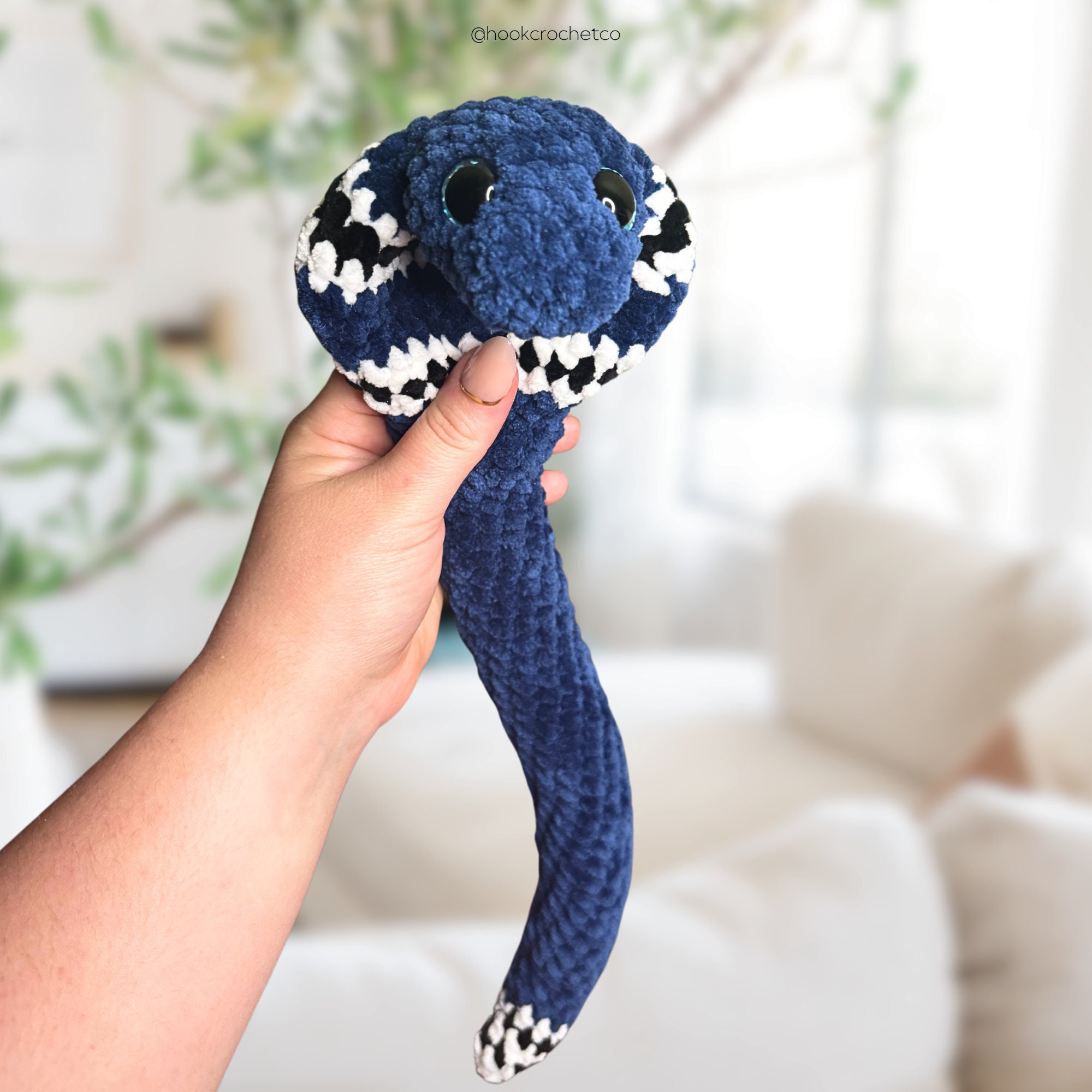 Cobra Snake Crochet Pattern PDF - No-sew, Amigurumi, Chunky Yarn, Decor ...