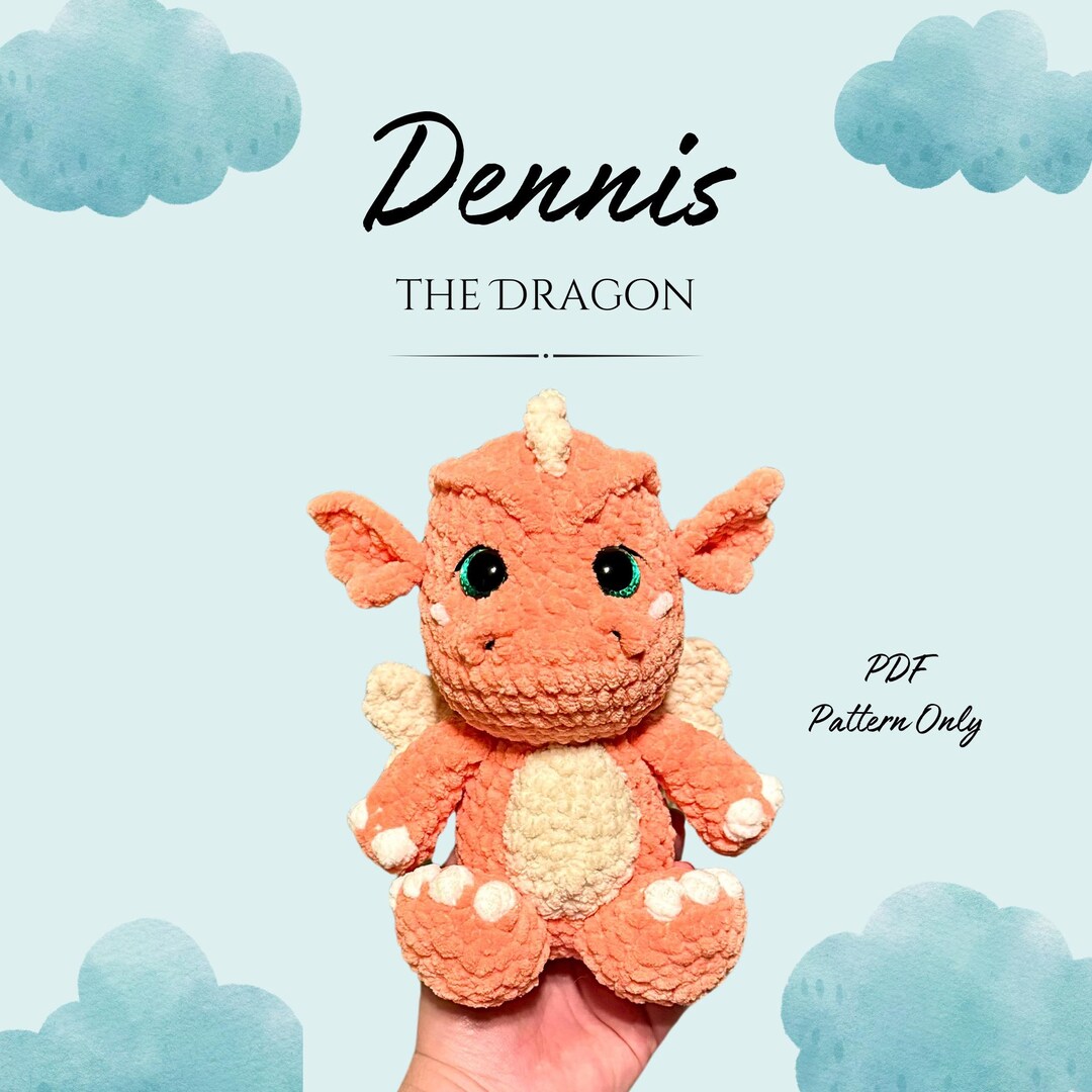 Dragon Crochet Pattern PDF - Sitting, Amigurumi, Chunky Yarn, Decor ...