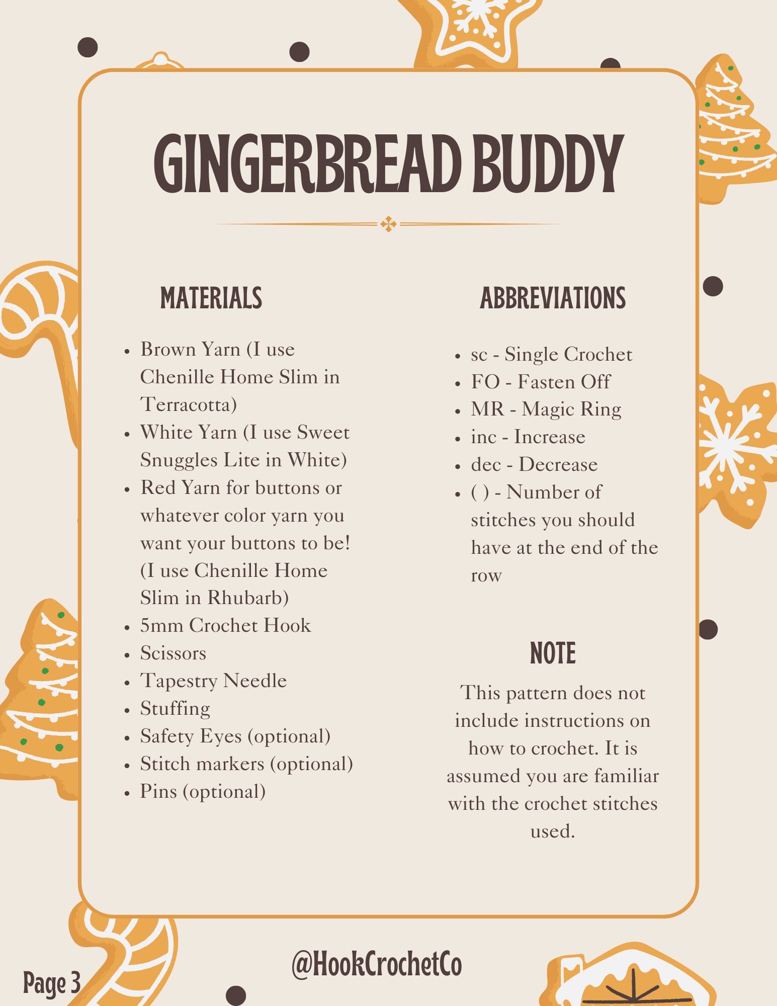 Gingerbread Buddy Crochet Pattern PDF Amigurumi Pattern, Animals ...