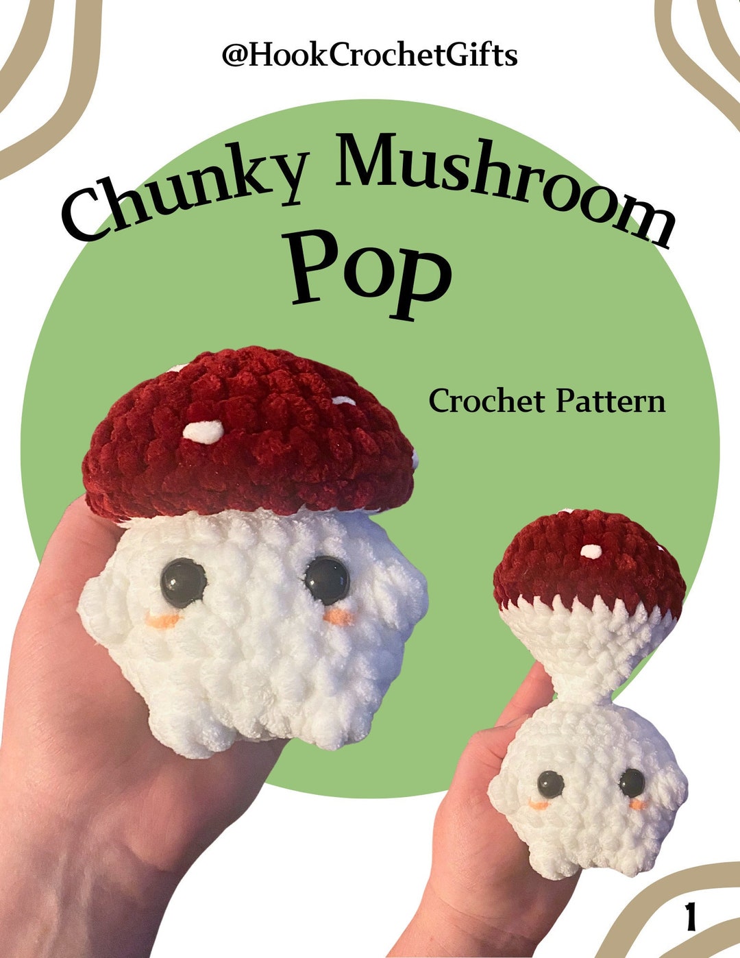 Chunky Mushroom Pop Crochet Pattern PDF Amigurumi Pattern, Animals ...