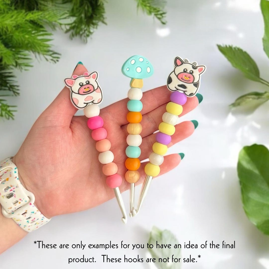 Silicone Beaded Crochet Hook - Customizable, Ergonomic Hook, Clover ...