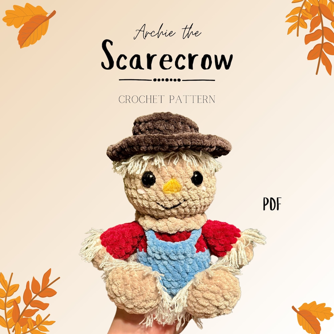 Scarecrow Crochet Pattern PDF - No-sew, Amigurumi, Chunky Yarn, Decor ...