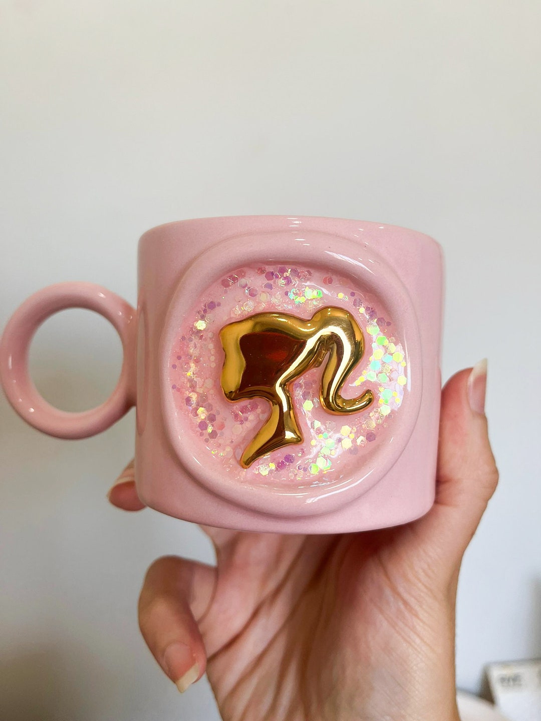 Barbie Handmade Ceramic Mug, Handmade Mug, 24K Real Gold, Barbie Pink ...