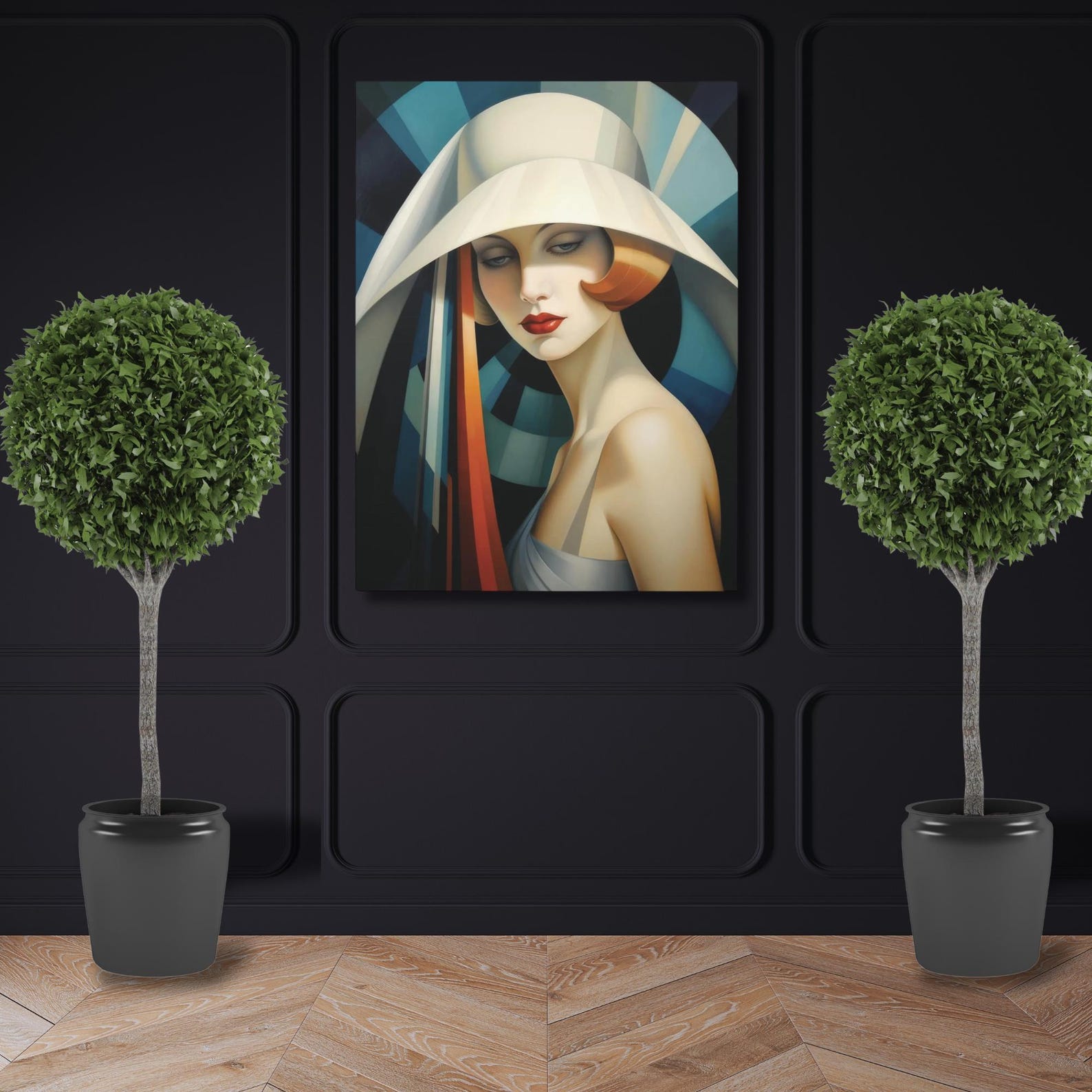 Art Déco Woman Portrait • Canvas Wall Print • Tamara De Lempicka Style ...