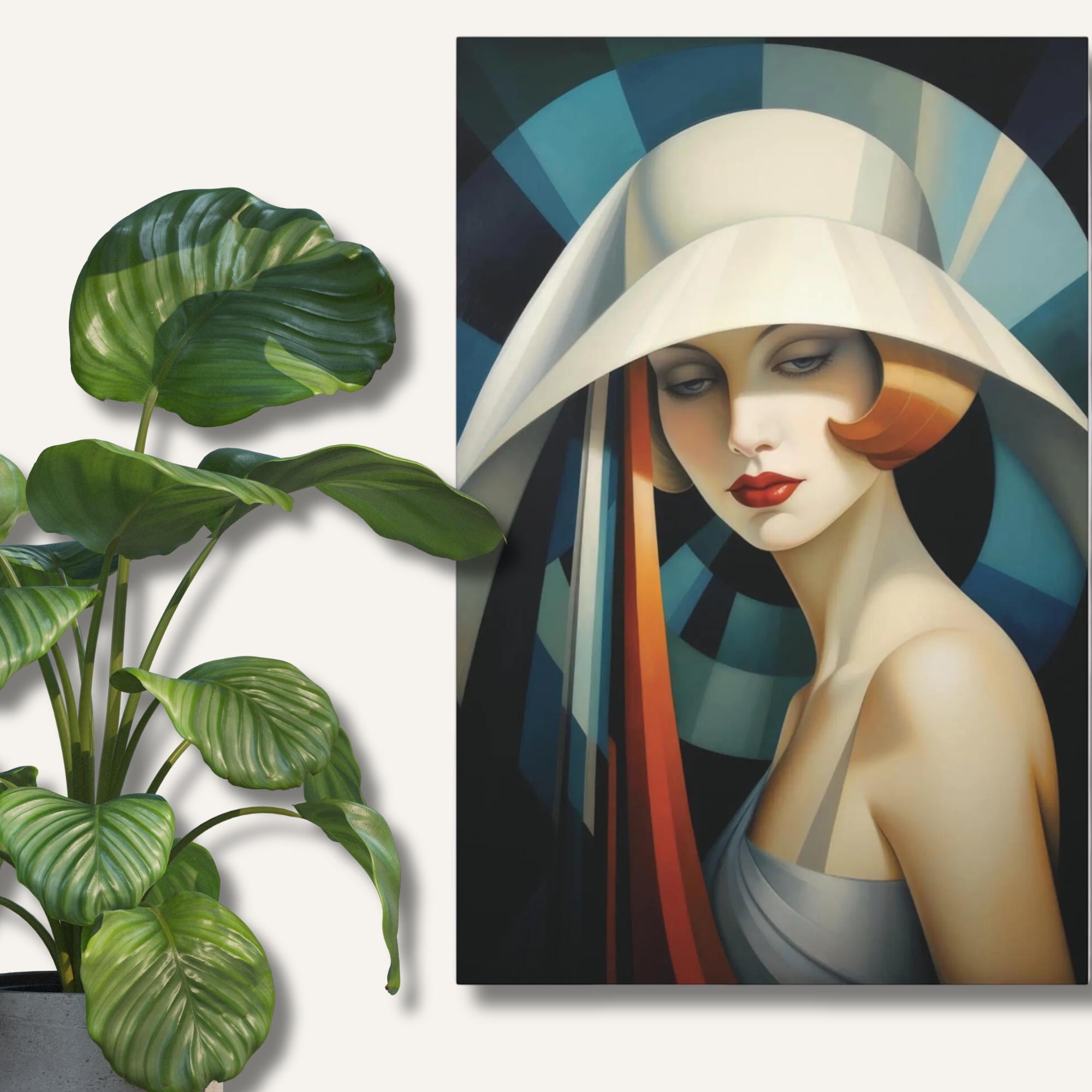 Art Déco Woman Portrait • Canvas Wall Print • Tamara De Lempicka Style ...