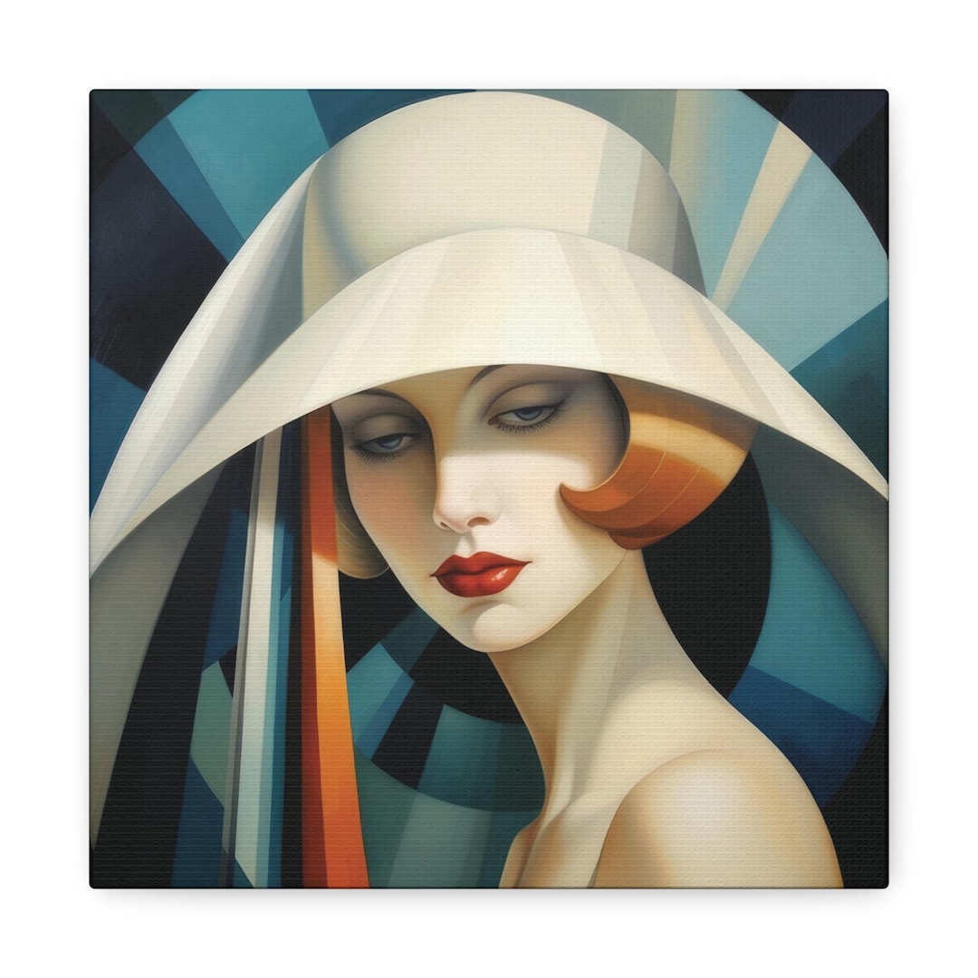 Art Deco Revival Woman Portrait, Tamara De Lempicka Inspired Digital ...